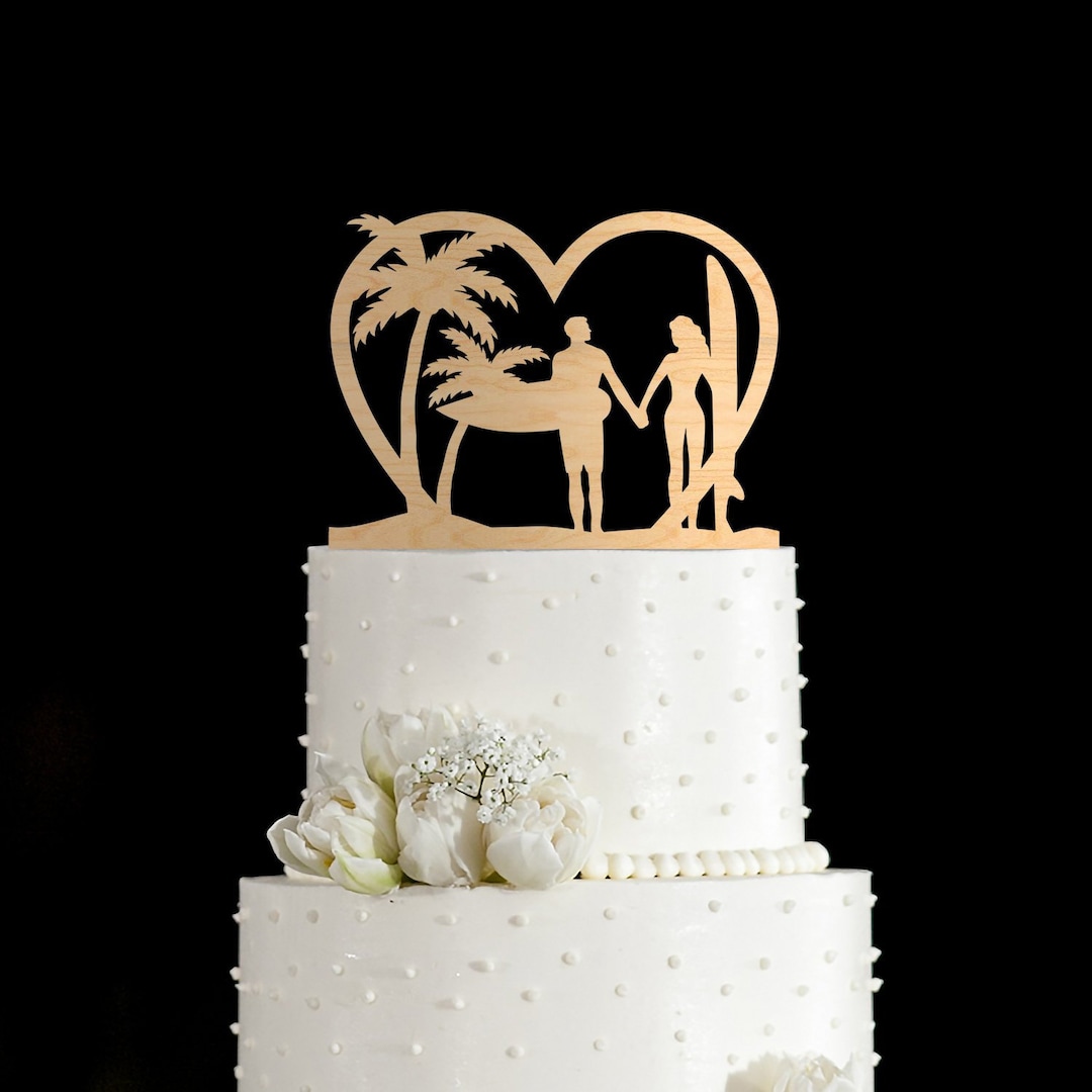 Surfing Wedding Cake Topper,ocean Wedding Cake Topper,hawaii Wedding ...