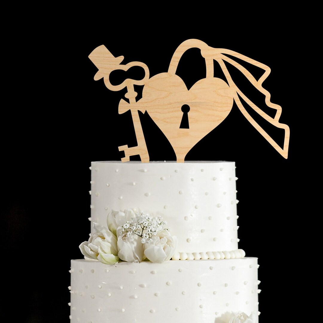 Key and Lock Cake Topper,heart Lock and Key Cake Topper,key to Heart ...