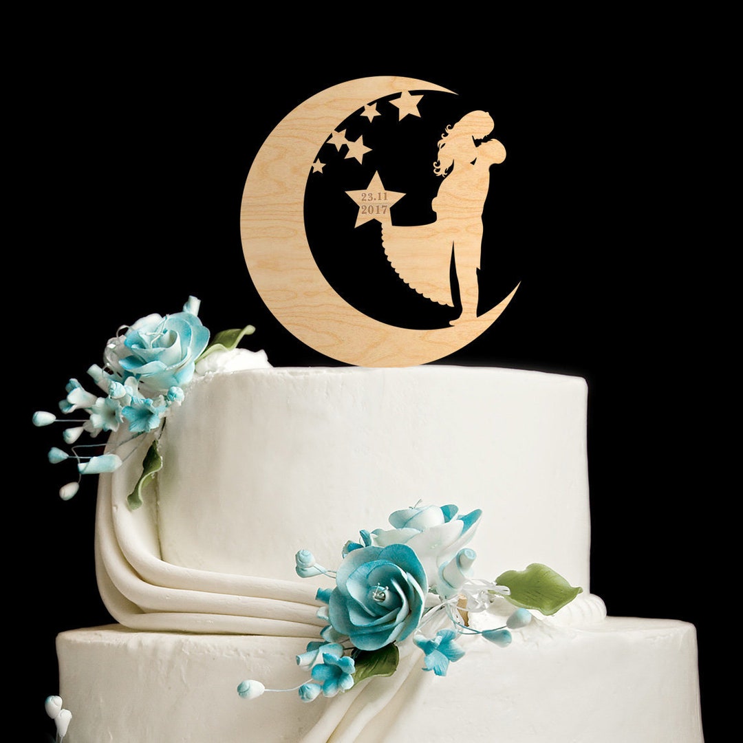 Moon Wedding Cake Topper,moon Cake Topper,star Cake Topper,wedding Cake ...