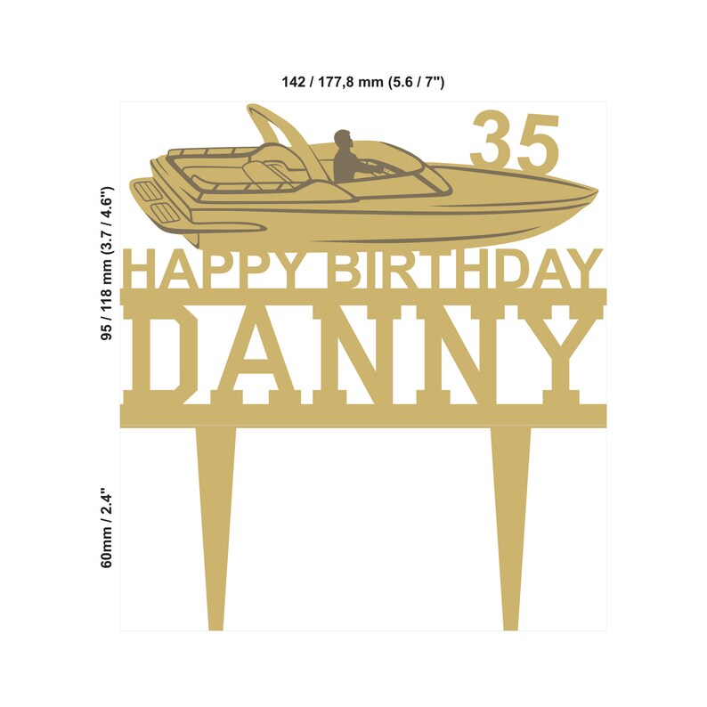 Boat Birthday Cake Topper,speed Boat Cake Topper,fishing Birthday Cake ...