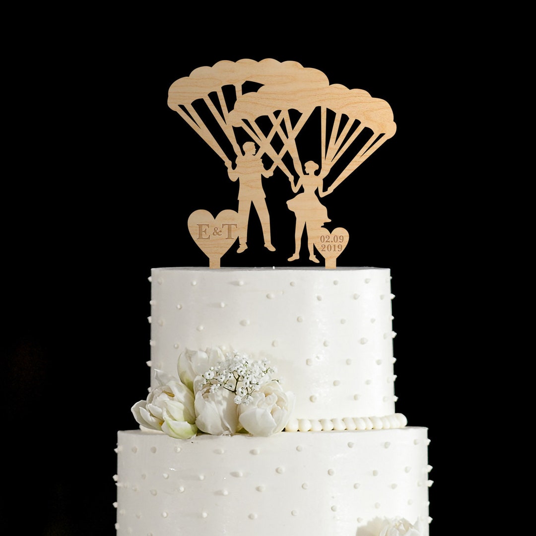Parachuting Wedding Cake Topper,parachute Cake Topper,adventure Awaits ...