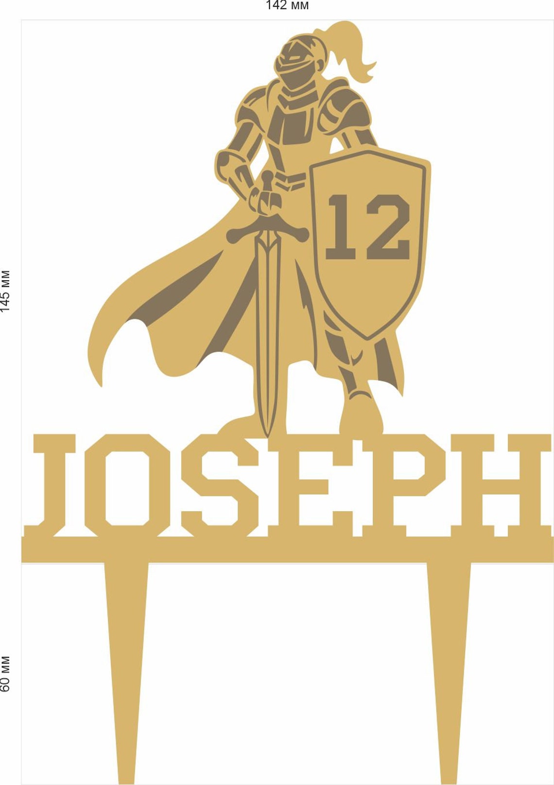 Knight Cake Topper Birthdayknight in Armor Custom - Etsy