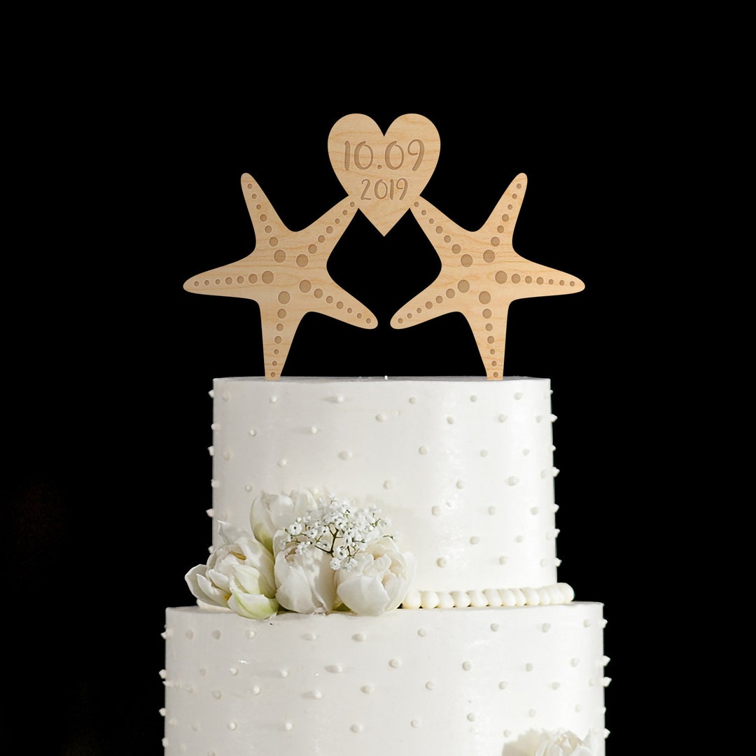 Starfish Wedding Cake Topper,seashell Wedding Cake Topper,ocean Wedding ...