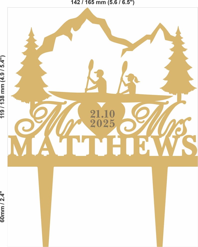 Kayak Wedding Cake Topper, Canoe Wedding Cake Topper, Rowing Mr Mrs ...