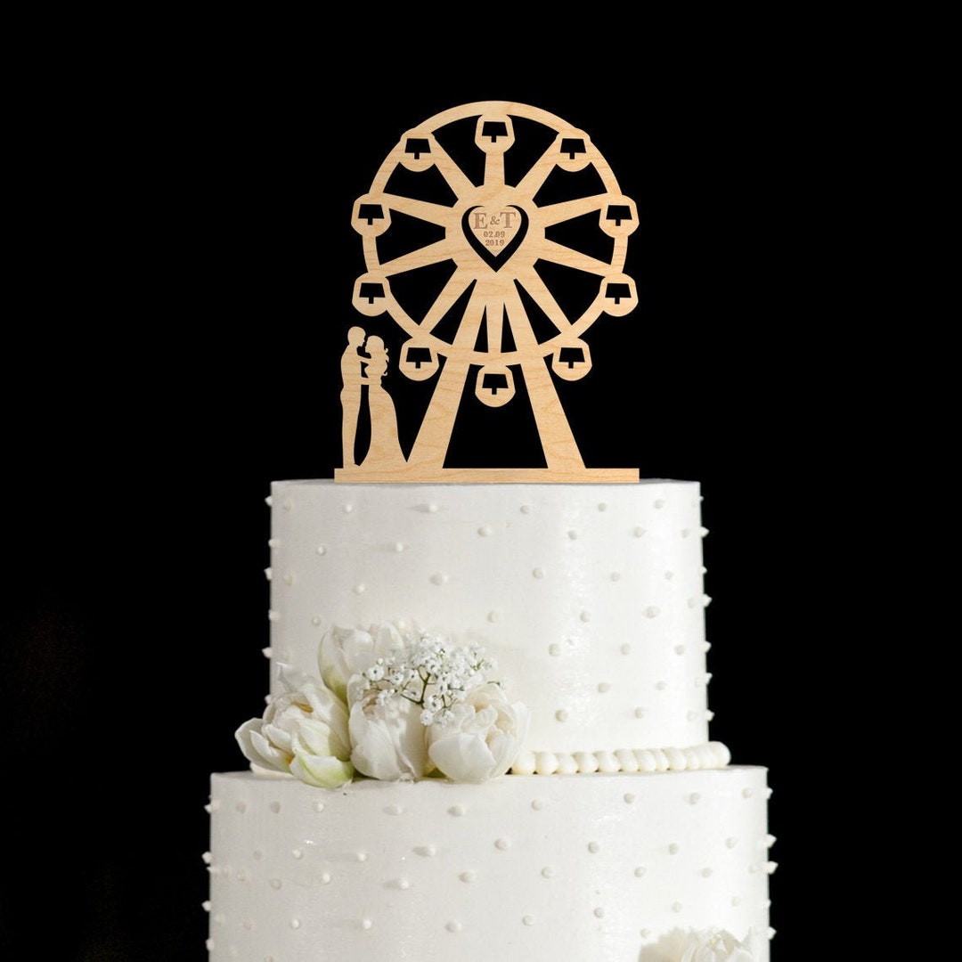 Ferris Wheel Mr and Mrs Wedding Cake Topper,retro Ferris Wheel Cake ...