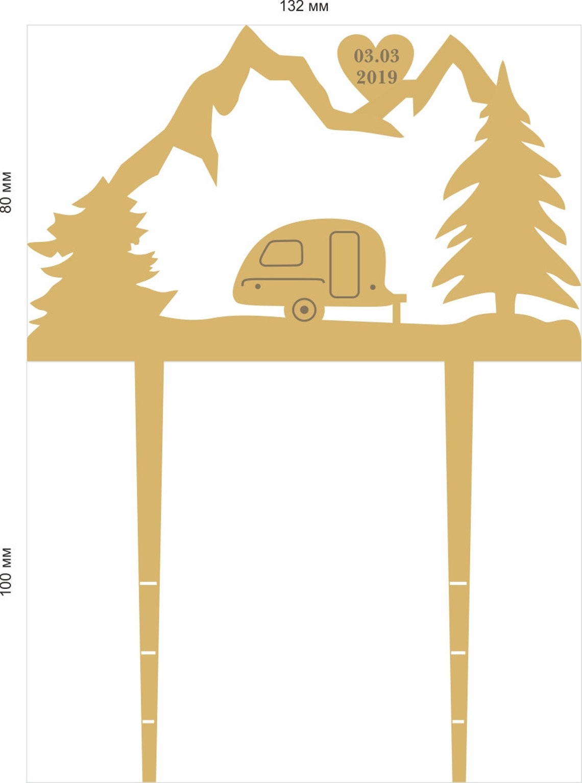 Happy Camper Wedding Cake Topper,camper Van Topper,camper Trailer Cake ...