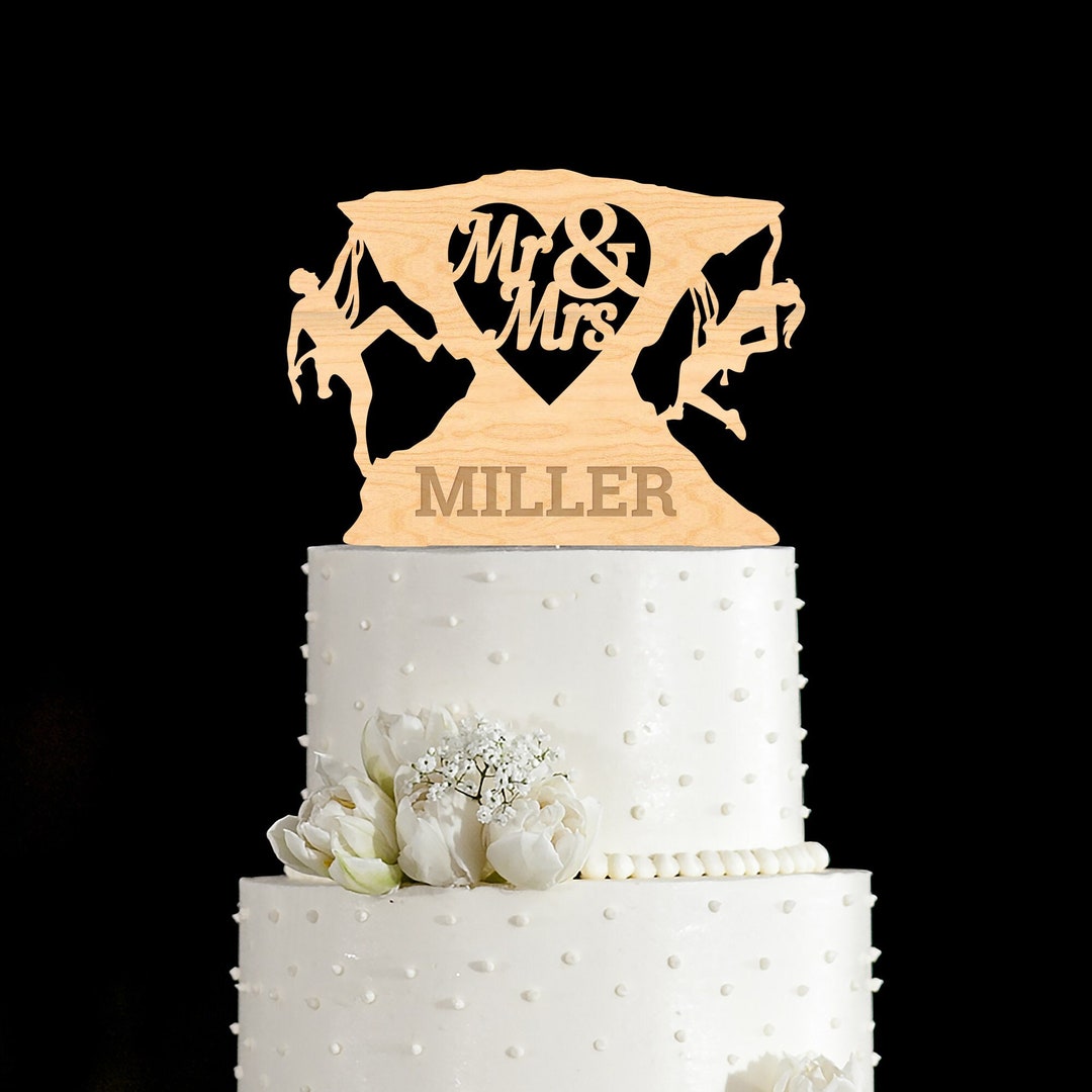 Rock Climbing Wedding Cake Topper, Climbing Mr and Mrs Wedding Cake ...