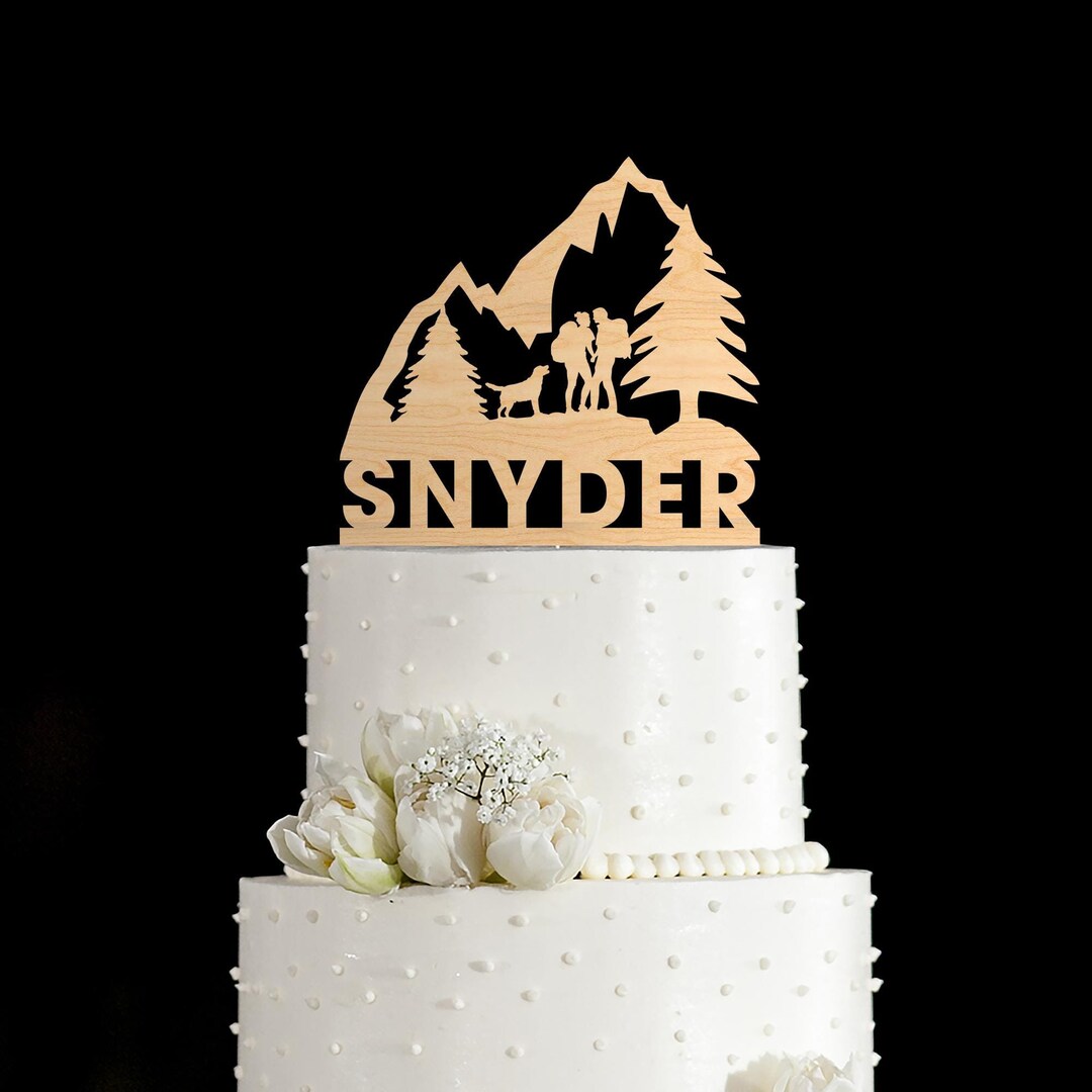 Mountain Wedding Cake Topper, Outdoor Cake Topper, Camping Wedding Cake ...