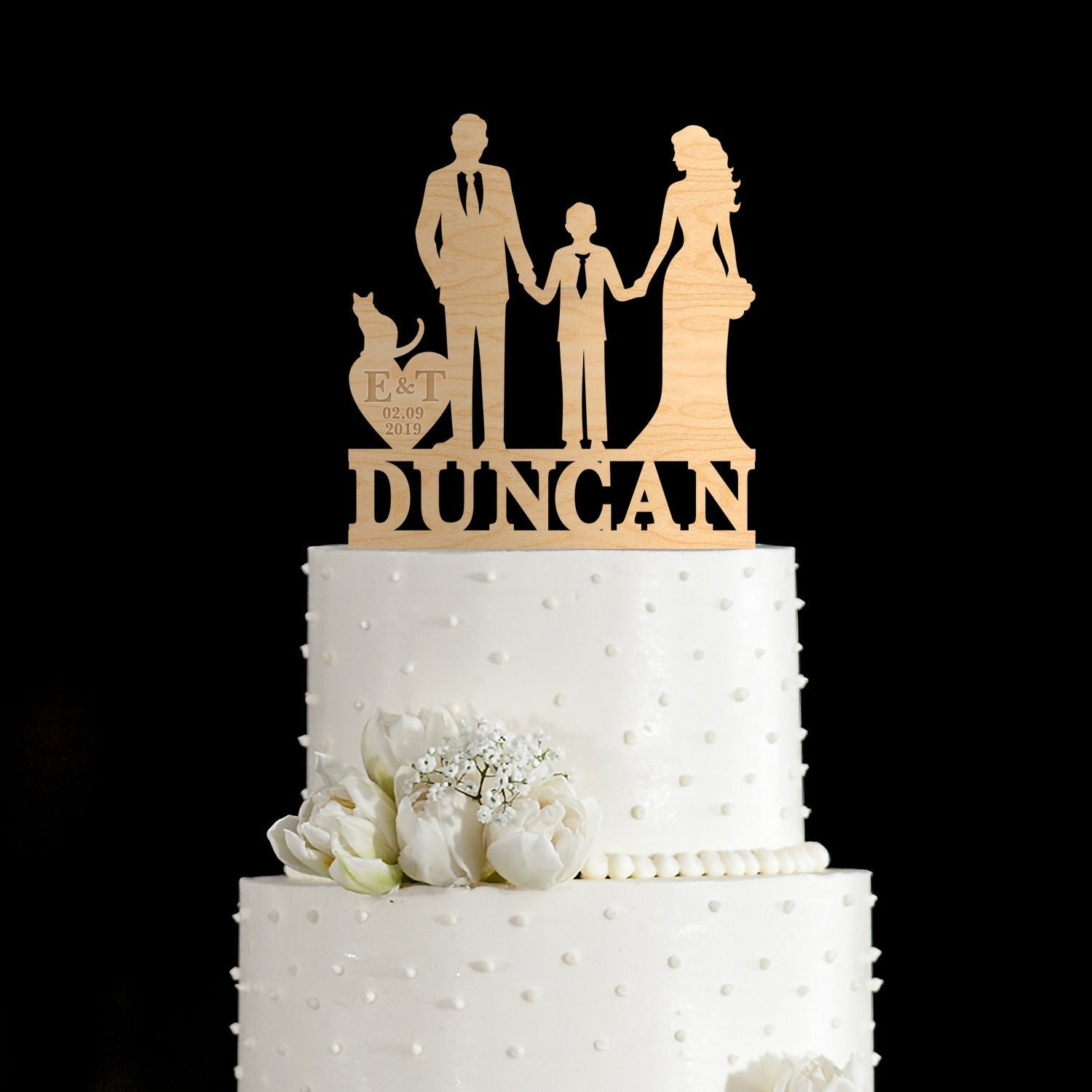 Family cake toppercat wedding topperMr and mrs cake topper | Etsy