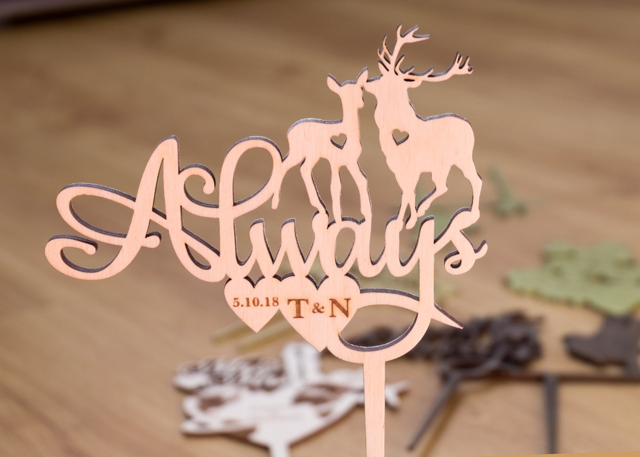 Always Buck and Doe Wedding Cake Topper,deer Wedding Cake Topper,her ...