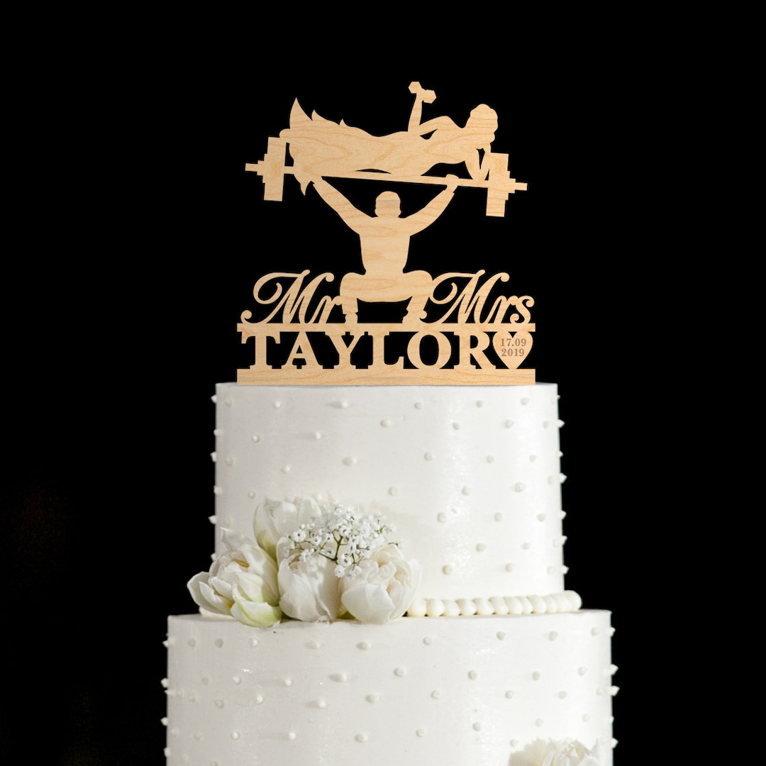 Gym Funny Cake Topper,power Lifting Wedding Cake Topper,gym Cake Topper,weightlifter Cake Topper ...