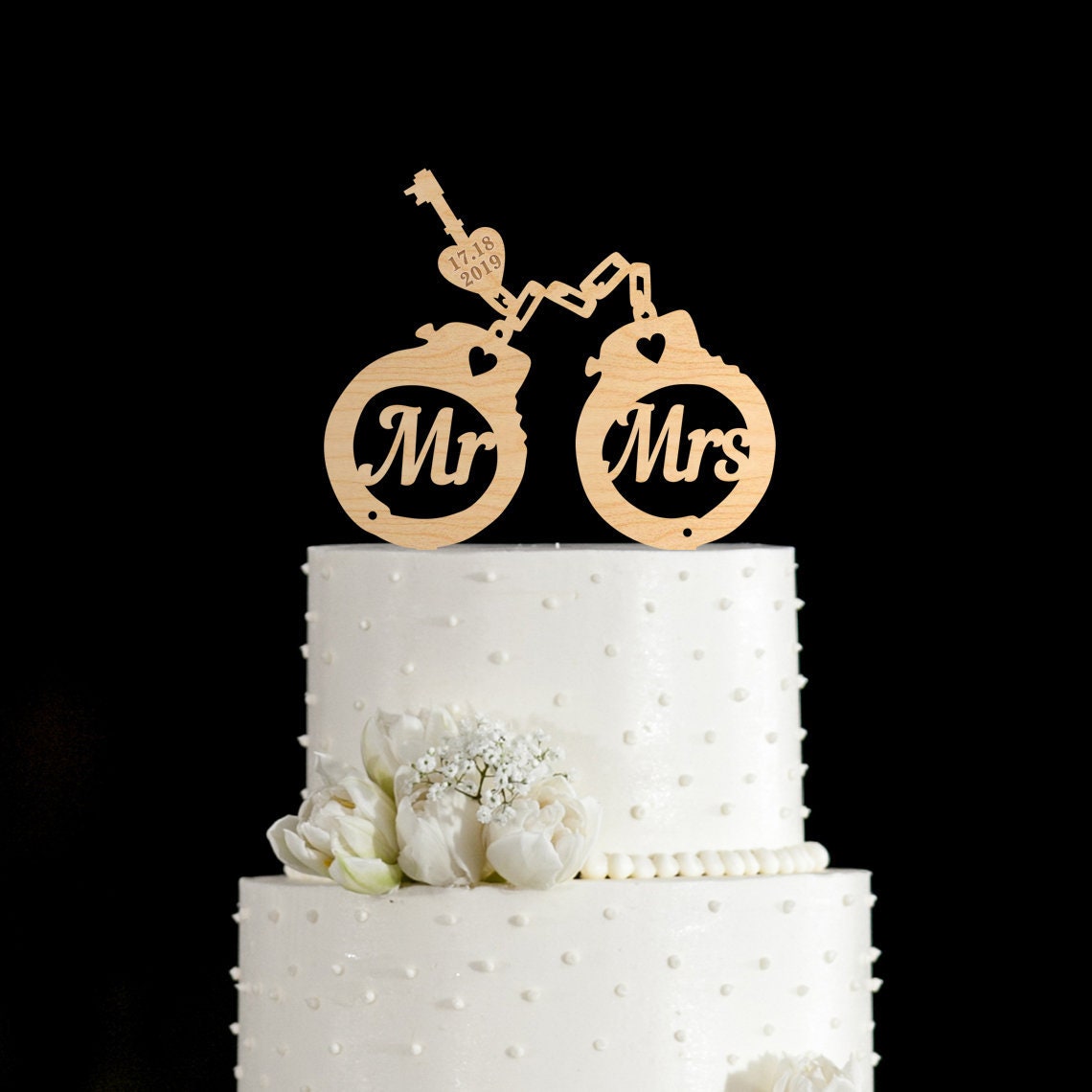 Handcuff Cake Topper Topper Figurines Custom Wedding Cake Topper,