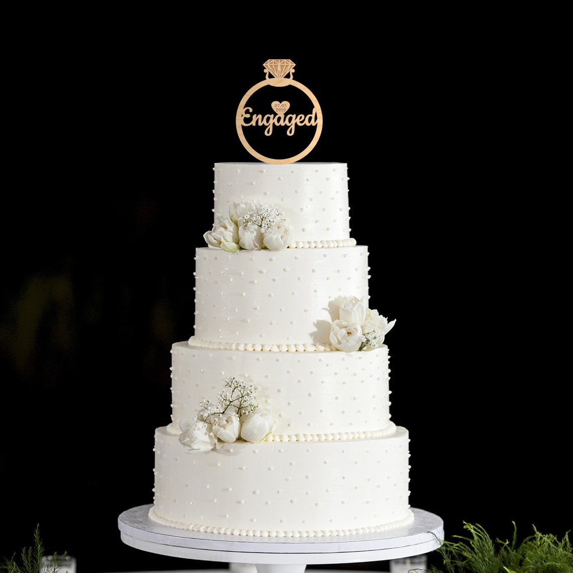 Engagement cake topperEngagement ring cake topperengaged | Etsy