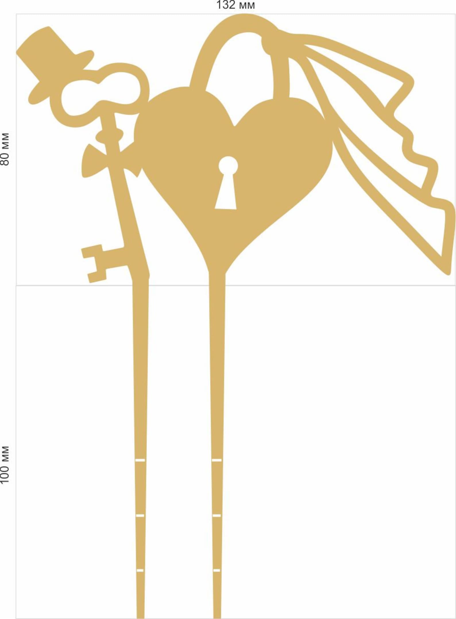 Key and Lock Cake Topper,heart Lock and Key Cake Topper,key to Heart ...