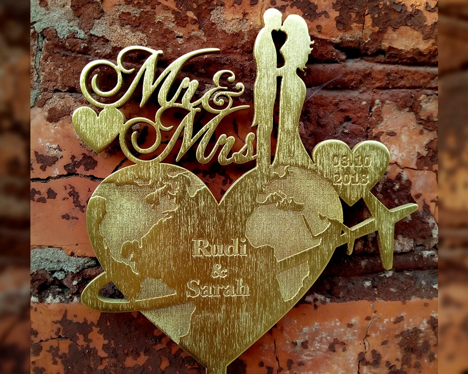 Mr and Mrs Adventure Awaits Wedding Plane Cake Toppertravel - Etsy