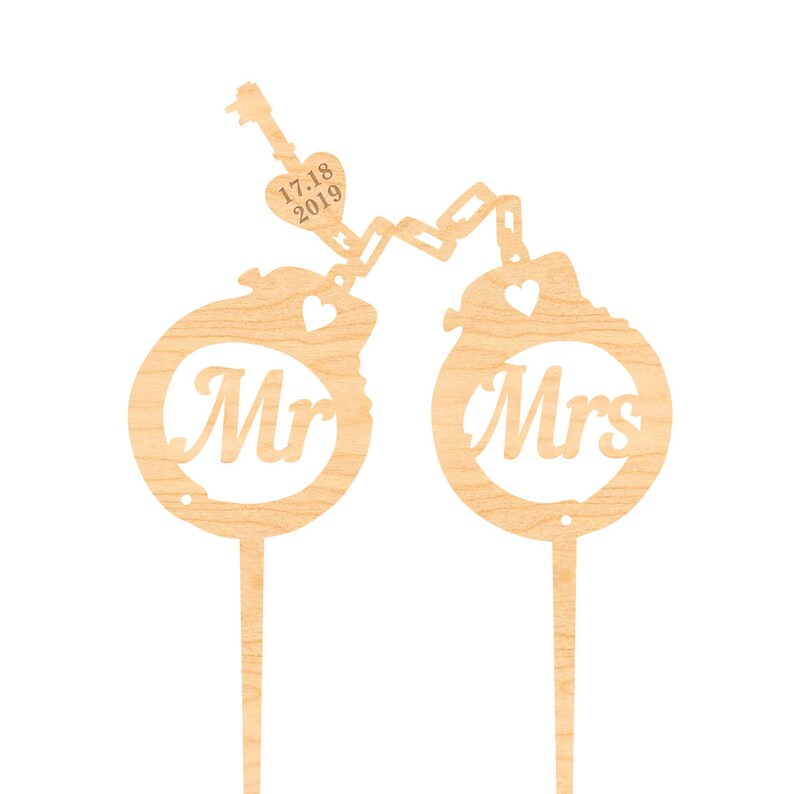 Handcuff cake topperhandcuff wedding cake toppercake toppers | Etsy