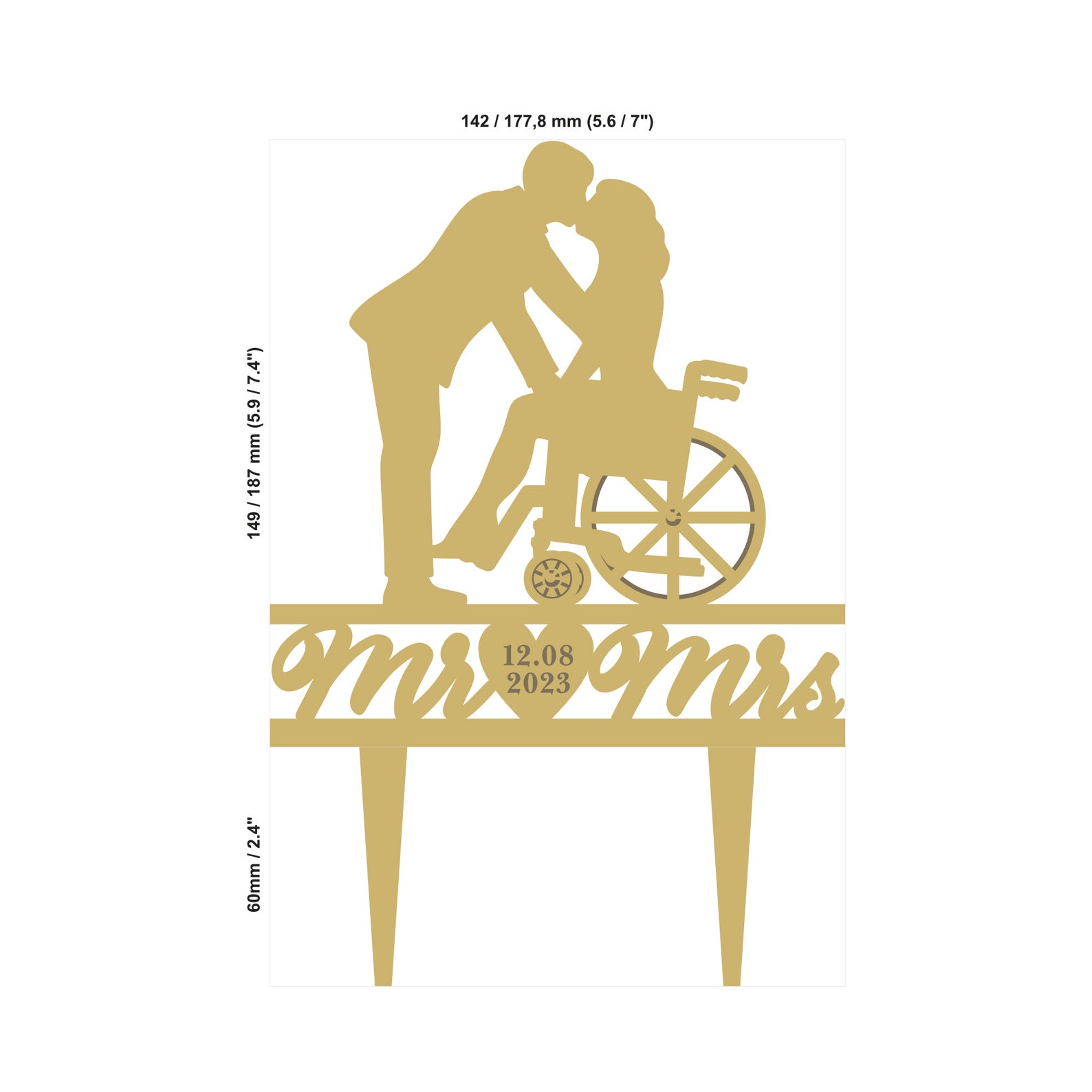 Wheelchair Wedding Cake Topper Customspecial Needs - Etsy