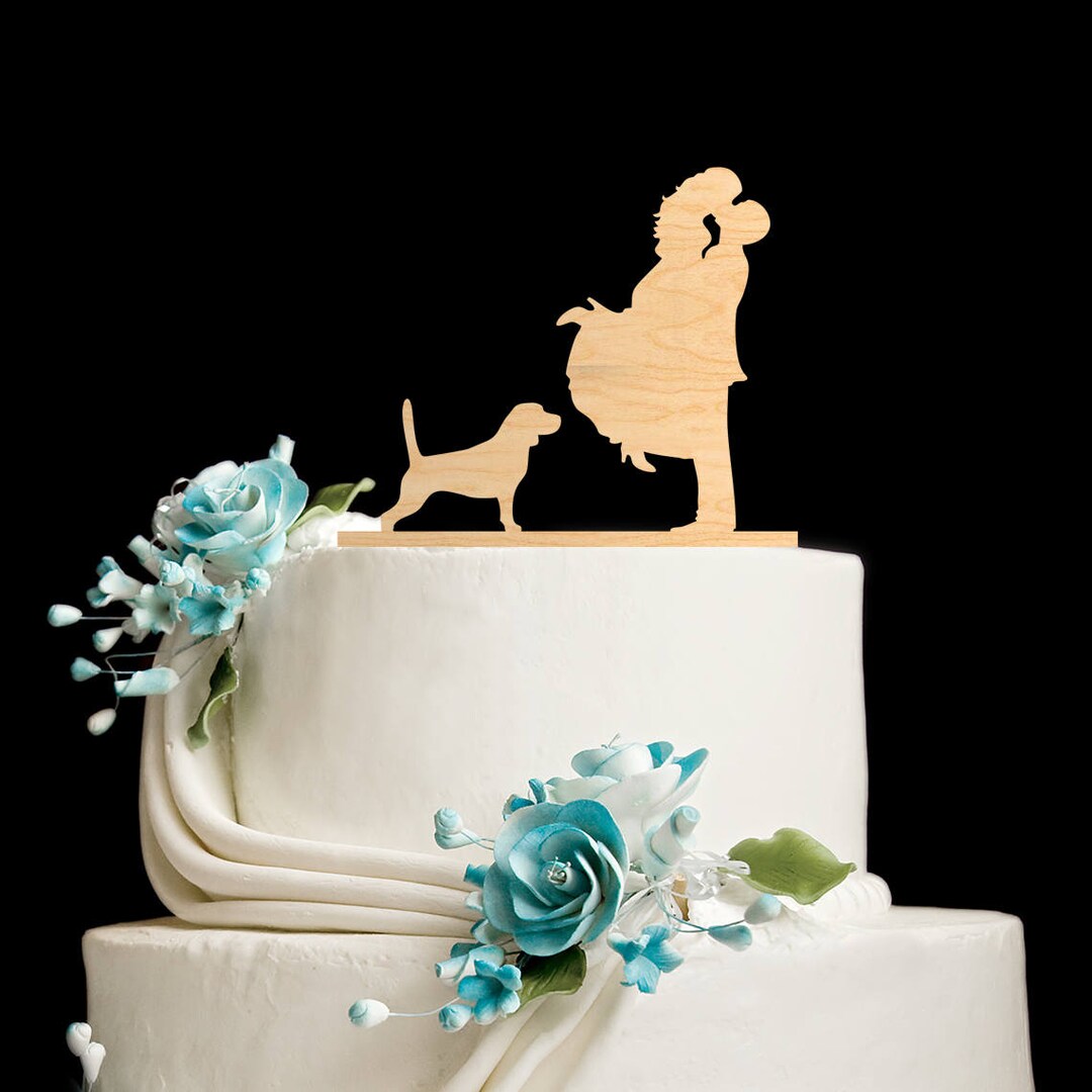 Beagle Wedding Cake Topper, Wooden Dog Silhouette Cake Decor, 588 - Etsy