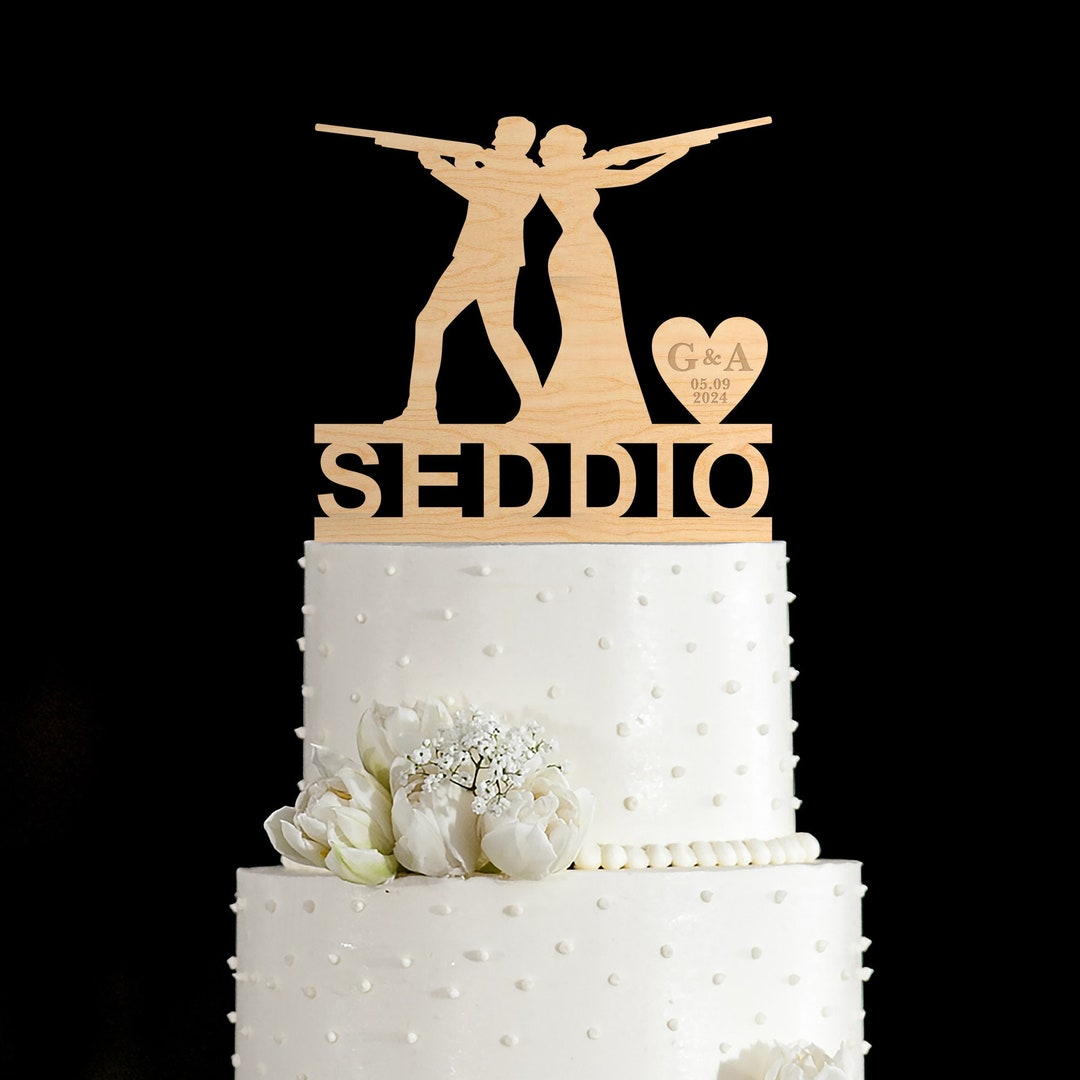 Shotgun Wedding Cake Topper,the Hunt is Over Cake Topper,bride Groom ...