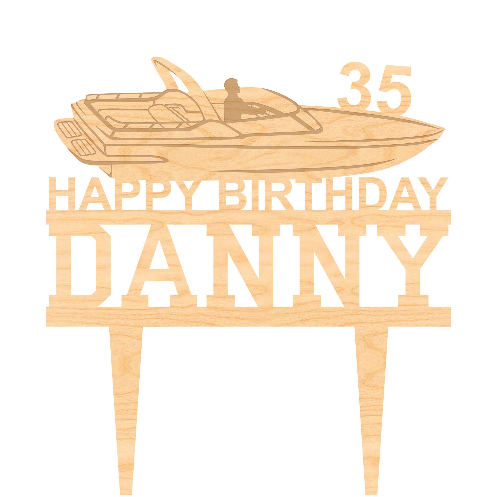 Boat Birthday Cake Topperspeed Boat Cake Topperfishing | Etsy