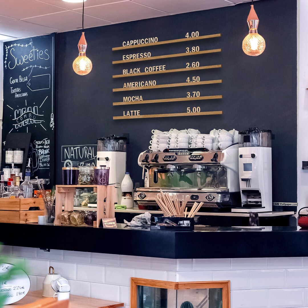 Wall Mounted Menu Rails, Letter Board, Cafe Wall Menu, Changeable ...
