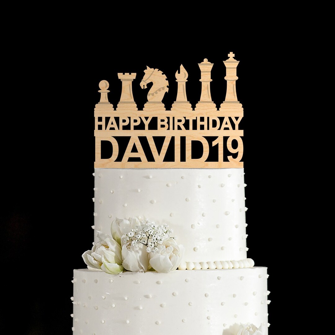 Custom Chess Birthday Cake Topper,chess Themed Birthday Topper,chess ...