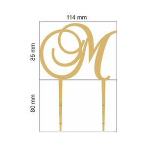 Single Letter Topper,letter Cake Topper,gold Monogram Topper,initial ...