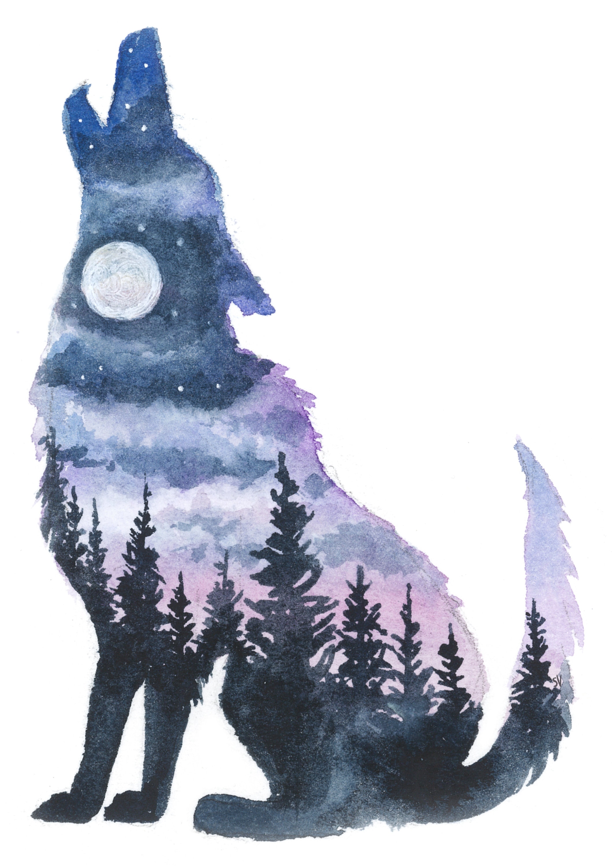 Watercolor Wolf