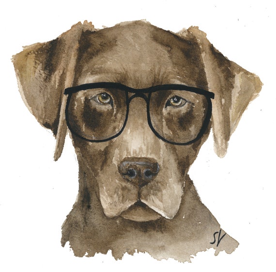 Watercolor Chocolate Lab Print - Etsy