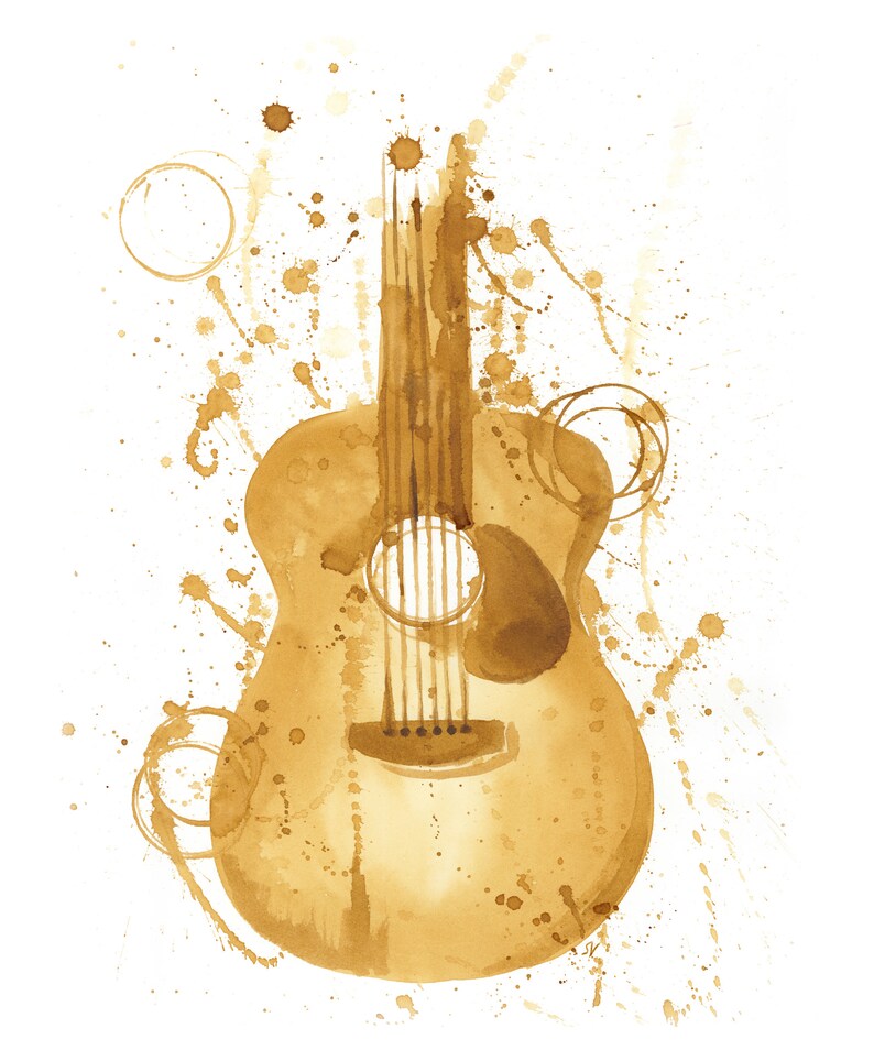 Guitar Coffee Print - Etsy