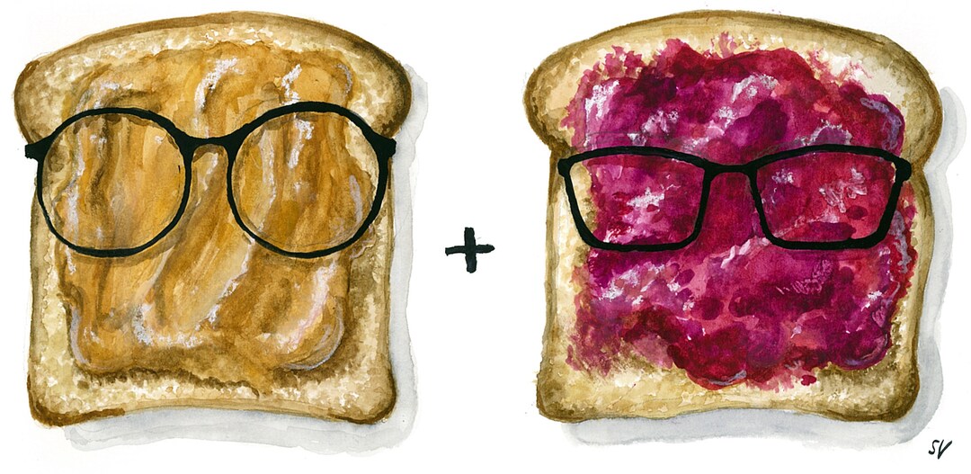 Watercolor PB and J Print - Etsy