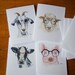 Watercolor Cards Hipster Farm Animals - Etsy