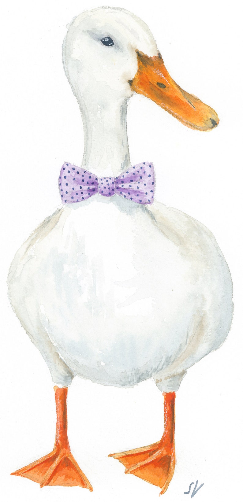 Watercolor Dapper Duck Print - Etsy
