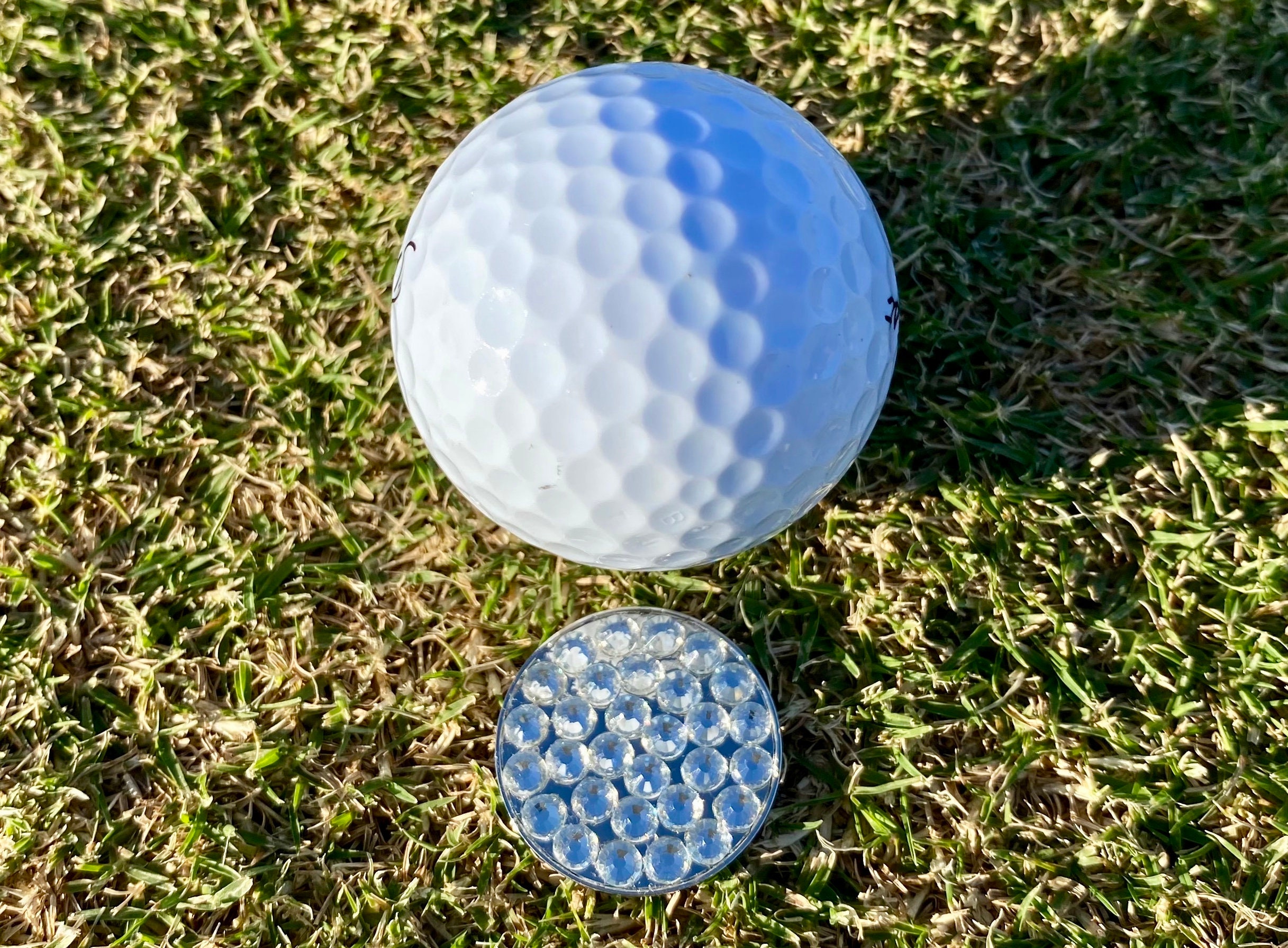 Golf Ball Marker, Silver Magnetic Hat Clip, Sparkly, Bling, Iridescent ...