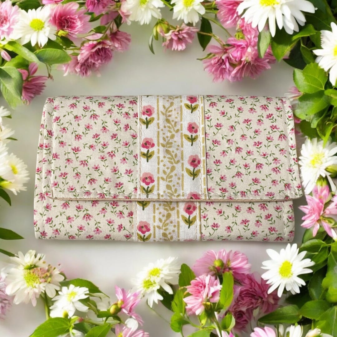 Compact Fabric Wallet With Zippered Coin Pocket and 3 Card Slots ...