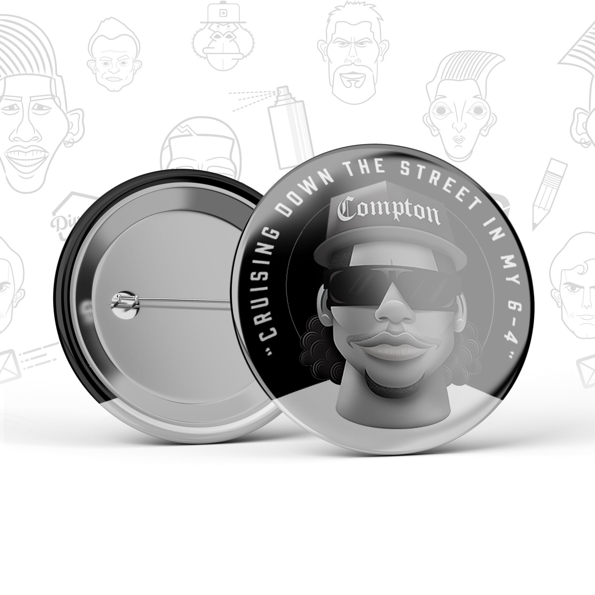 Easy-e 38mm Button Badge: Eazy-e , NWA, Compton, Straight Outta Compton ...