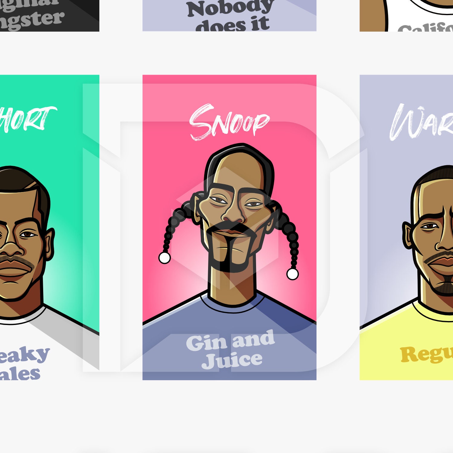 West Coast Legends A2/A3 Poster Featuring 12 Legendary Rappers. Great ...