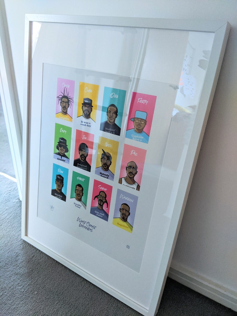 West Coast Legends A2/A3 Poster Featuring 12 Legendary Rappers. Great ...