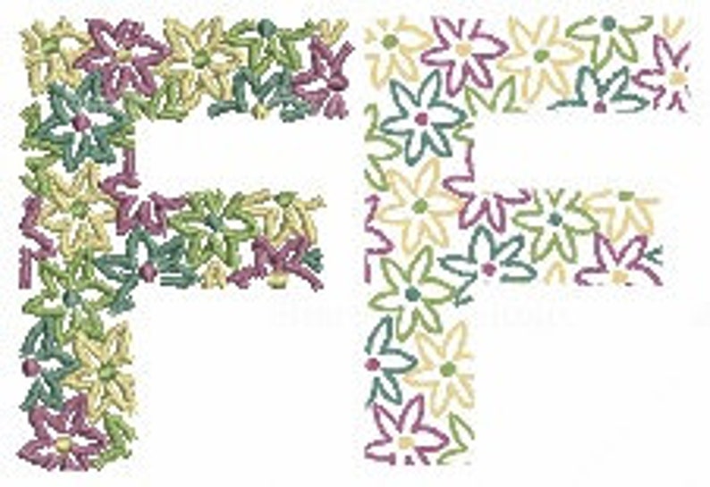 Letter F, Flower Alphabet Embroidery Designs, Machine Embroidery ...