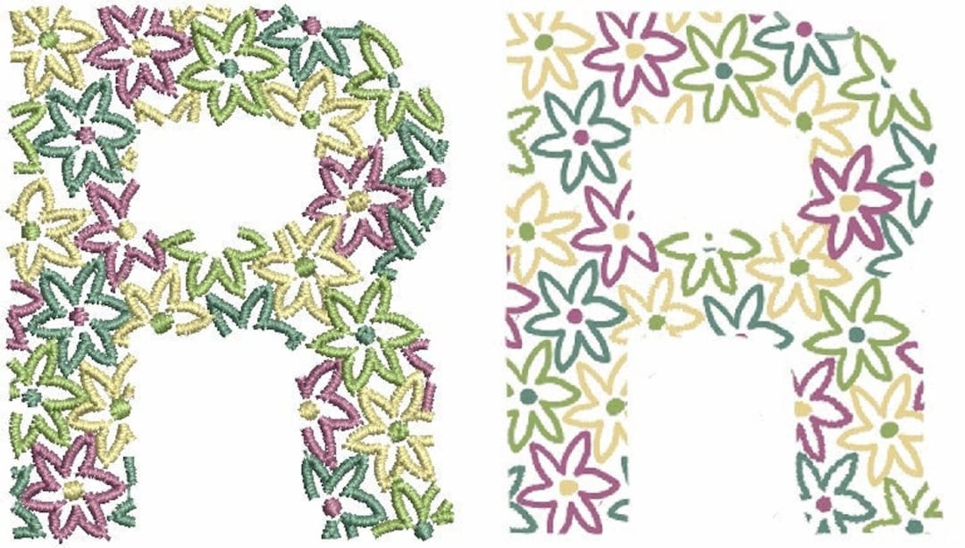 Letter R, Flower Alphabet Embroidery Designs, Machine Embroidery ...