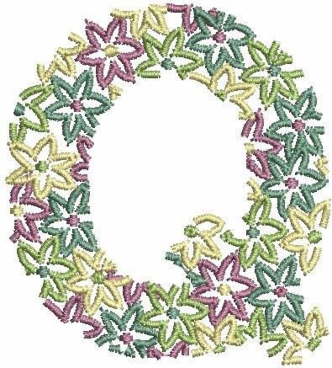 Letter Q, Flower Alphabet Embroidery Designs, Machine Embroidery ...