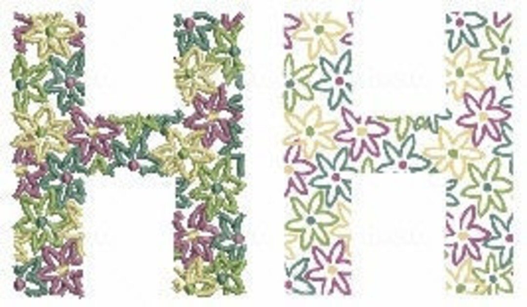 Letter H, Flower Alphabet Embroidery Designs, Machine Embroidery ...