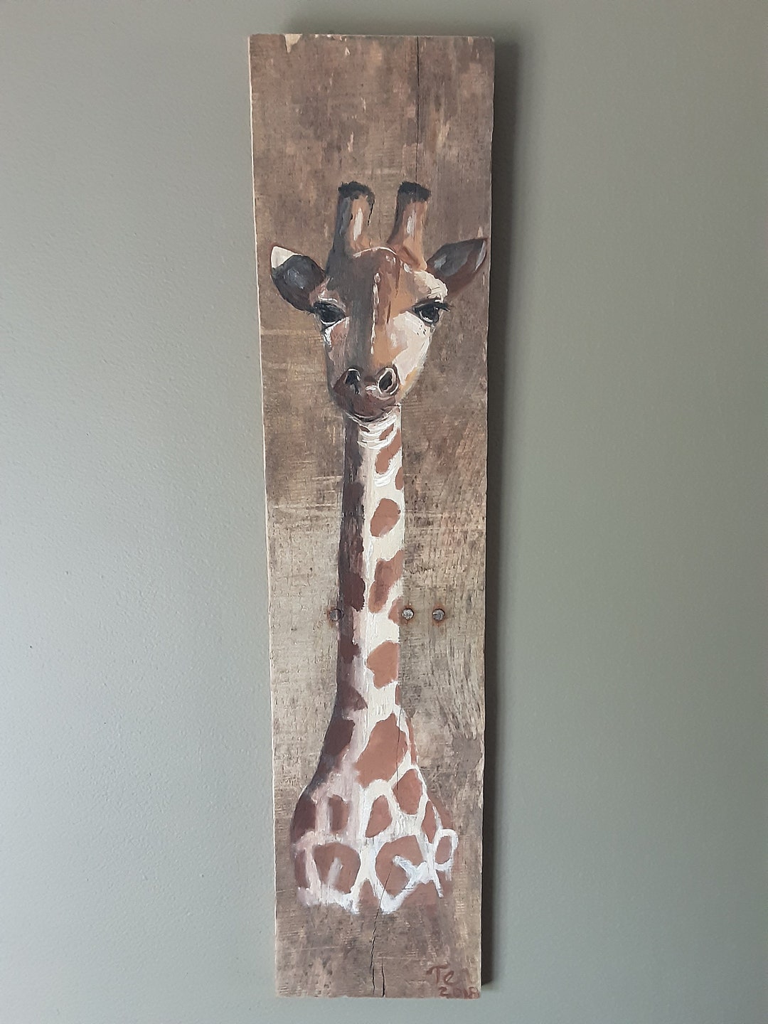 Giraffe Painting on Pallet Wood /hand Painted Acrylic Painting on ...