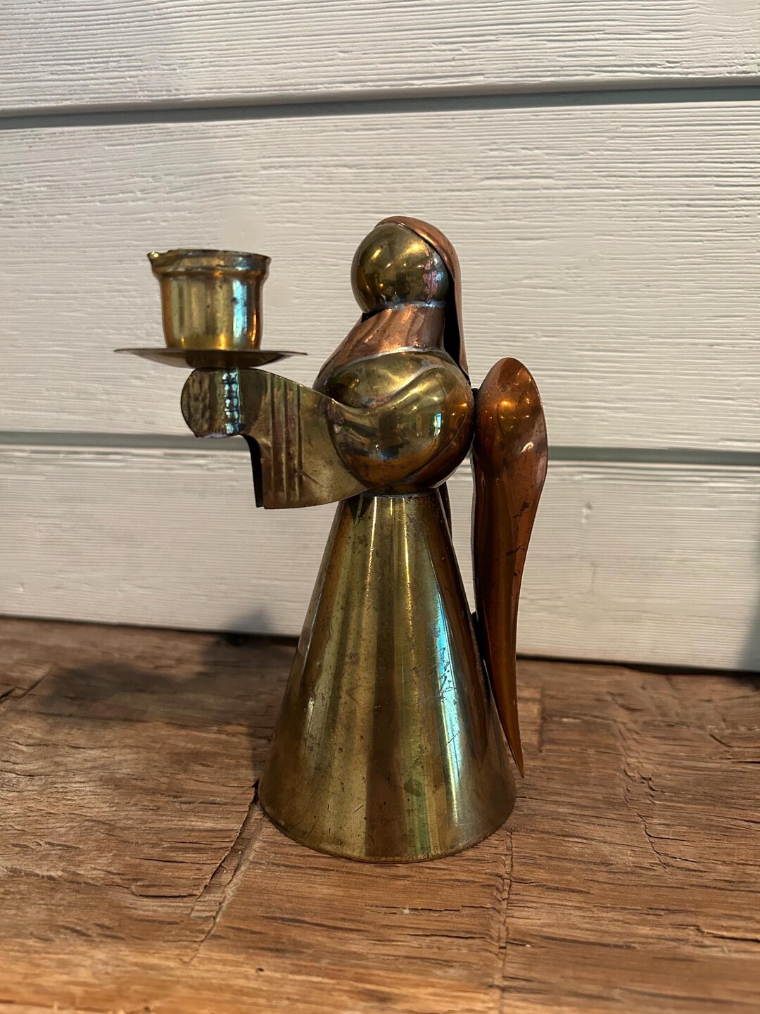 Copper and Brass Angel Candleholder - Etsy