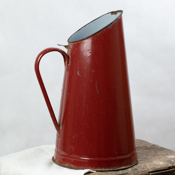 French Enamelware Pitcher - Etsy