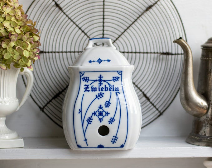 Onion Keeper Storage Ceramic Onion Cellar Storage Container Kitchen ...