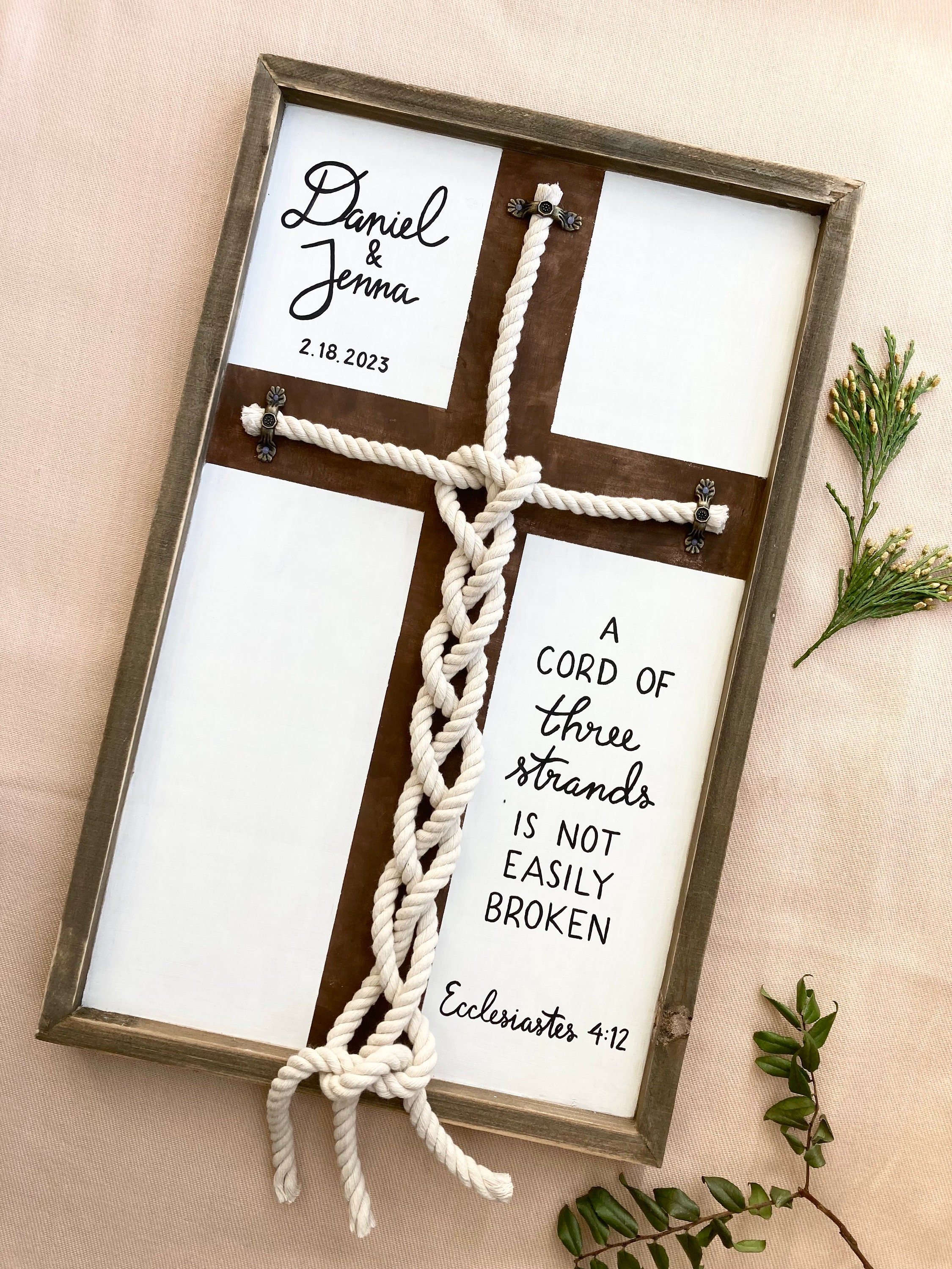 A Cord of Three Strands Braided Cross Sign, Unity Ceremony Sign With ...