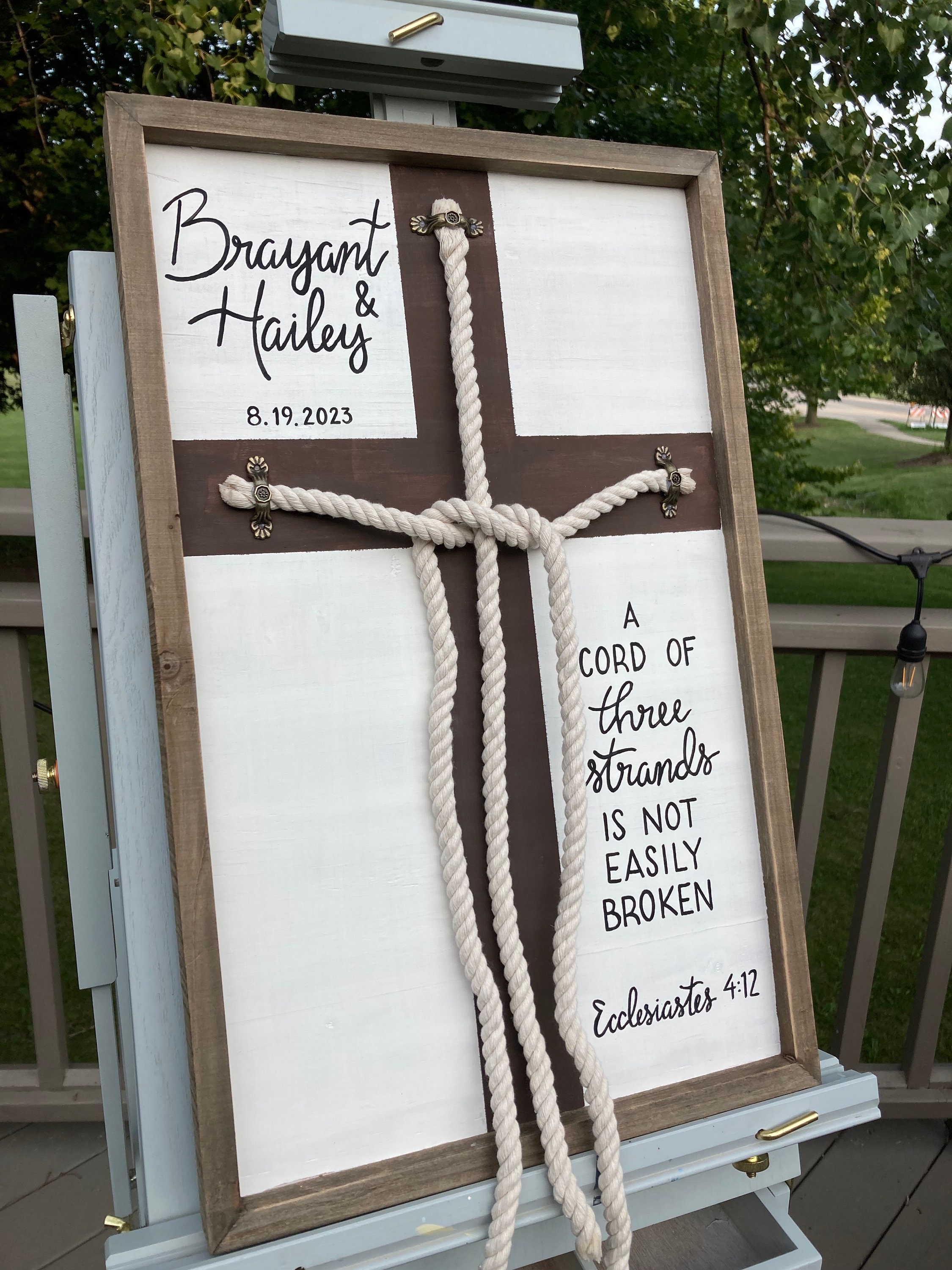 A Cord of Three Strands Braided Cross Sign, Unity Ceremony Sign With ...