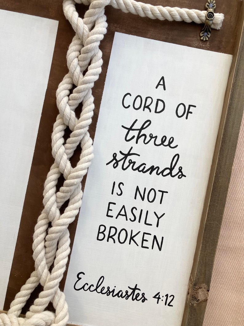 A Cord of Three Strands Braided Cross Sign, Unity Ceremony Sign With ...