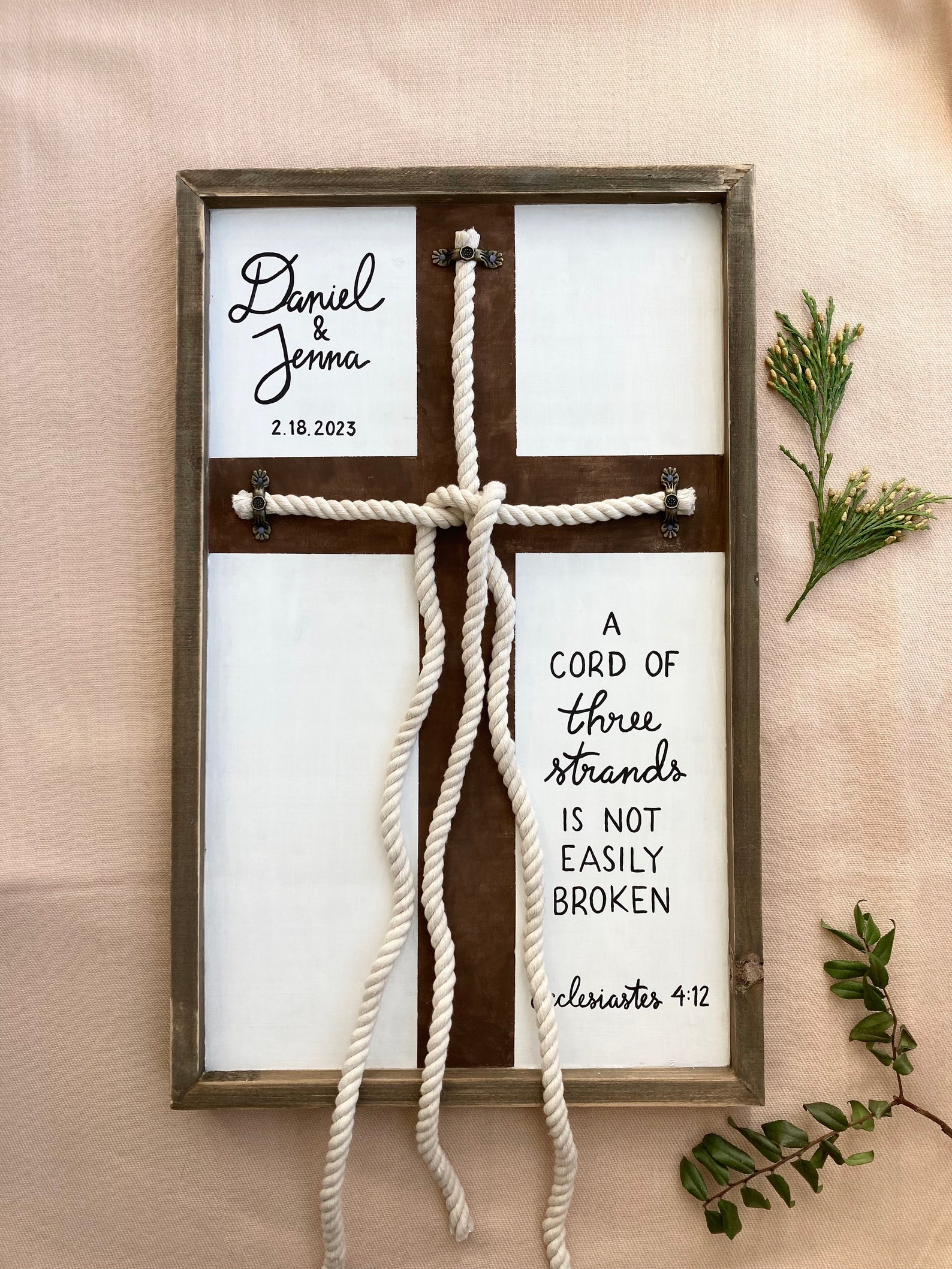 A Cord of Three Strands Braided Cross Sign, Unity Ceremony Sign With ...